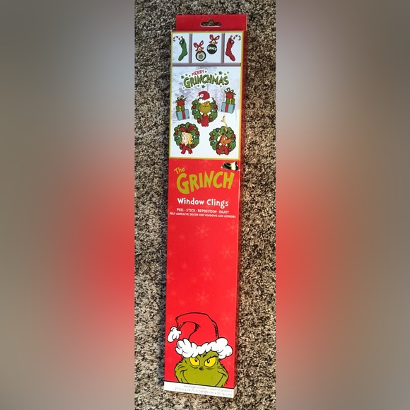 Dr. Seuss | Holiday | Dr Seuss The Grinch Vinyl Static Christmas Window ...
